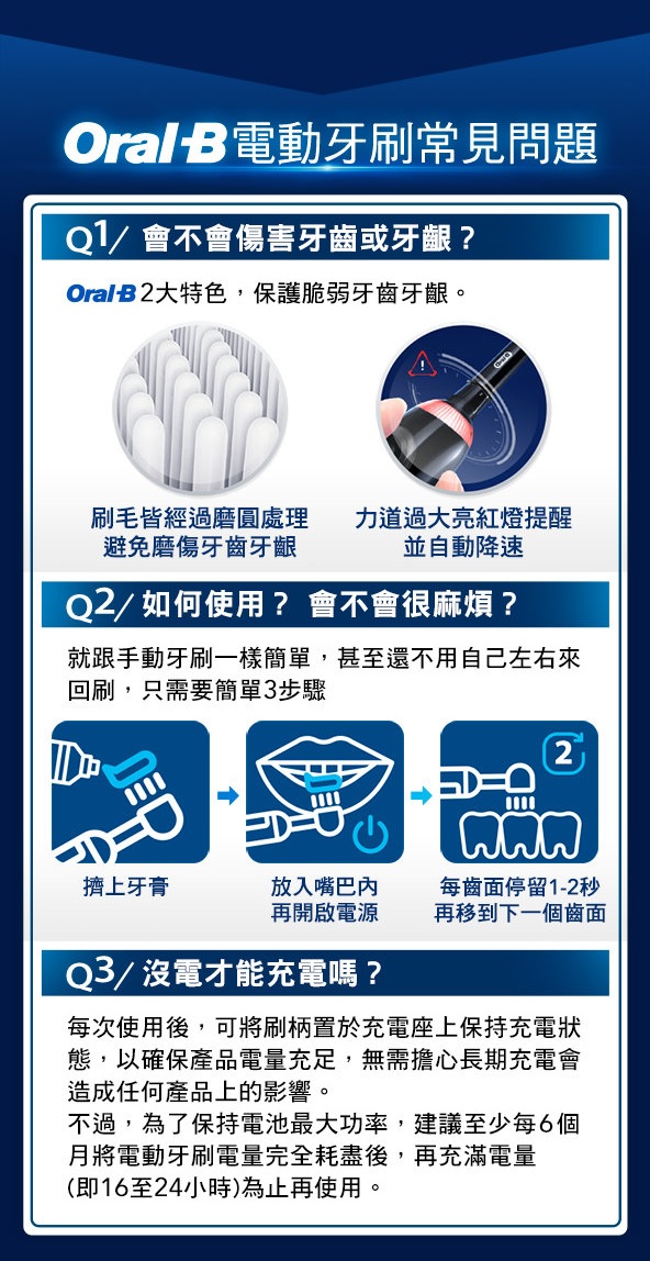 ORAL-B PRO 1 電動牙刷 (型白色) - 牙牙 Dent Dent